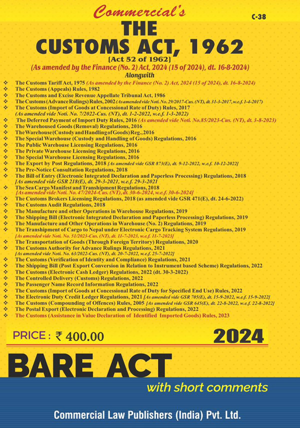 Bare Act on The Customs Act